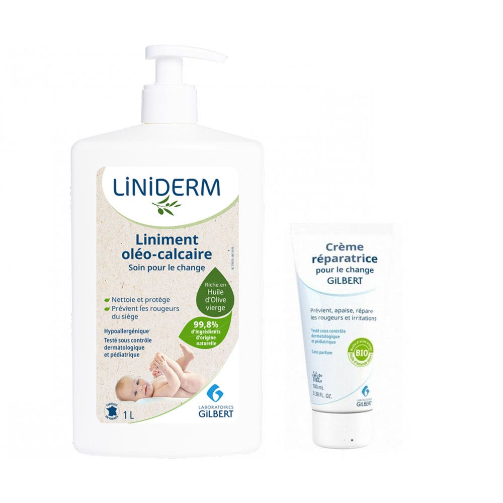 Liniderm Linimento oleo calcáreo 1L + Crema cambio de pañal 100ml ...