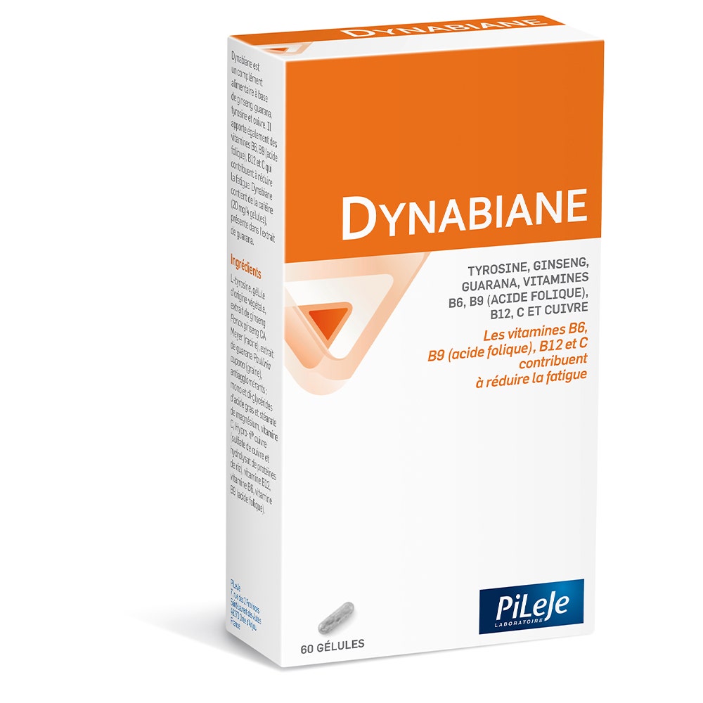 Pileje Dynabiane Vitaminas B6, B9, B12, C y cobre 60 cápsulas - Easypara