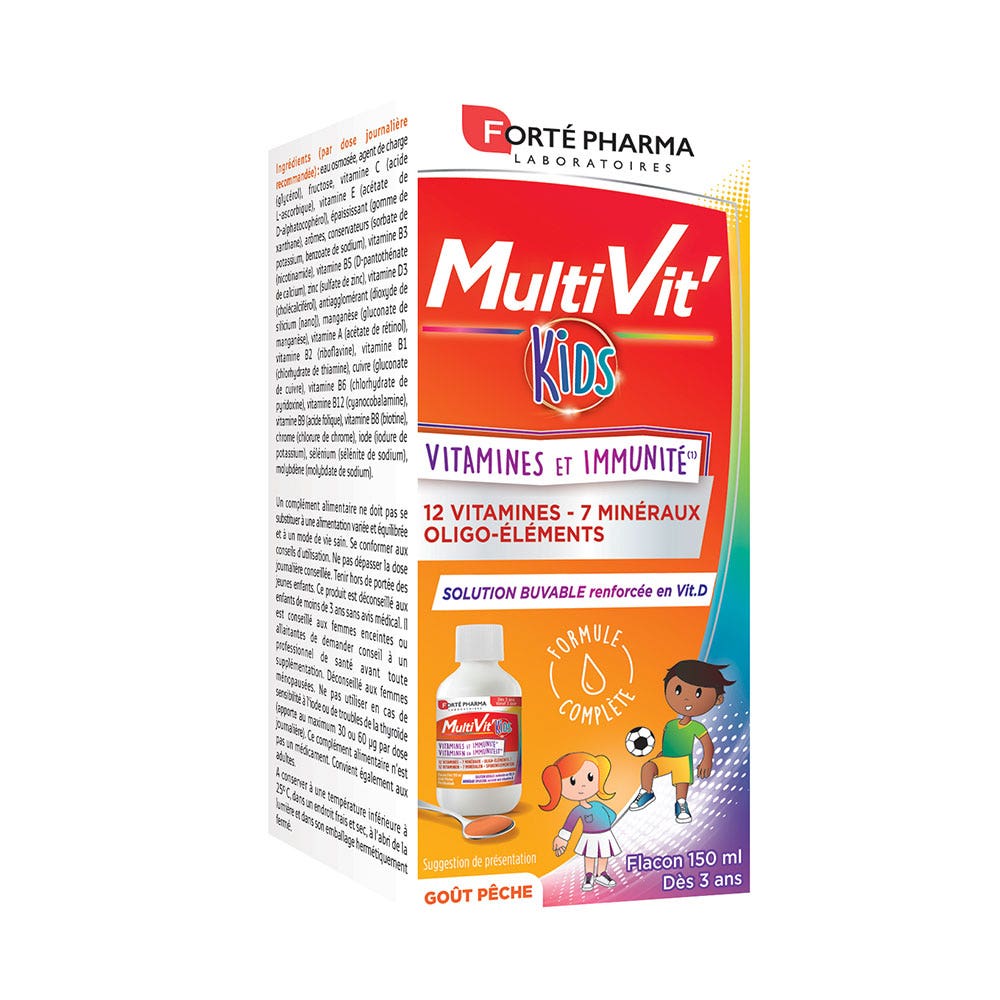 Forté Pharma MultiVit'4G Jarabe Kids vitaminas y vitalidad 150 ml ...