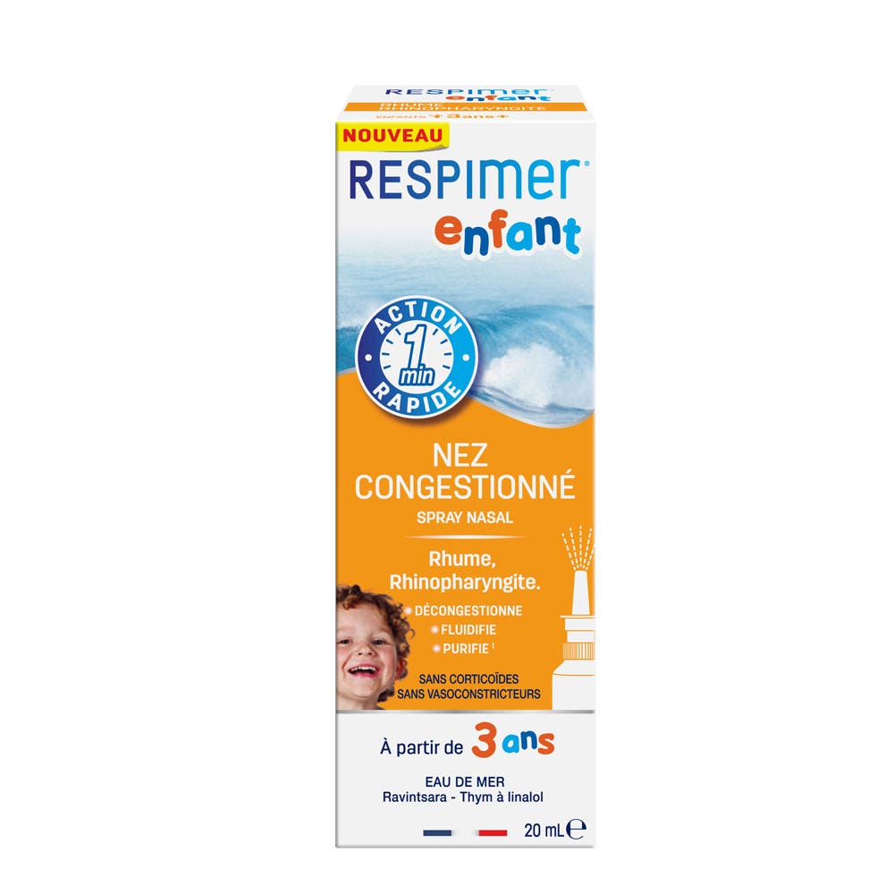 Respimer Spray nasal de acción rápida para niños Nariz congestionada 20 ...