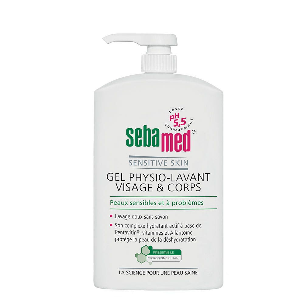 Sebamed Gel limpiador para cara y cuerpo Piel sensible y seca 1L - Easypara