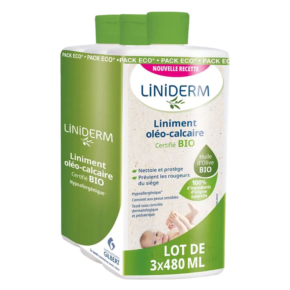 Liniderm Linimento ecológico Oléo-Calcaire 3x480 ml - Easypara