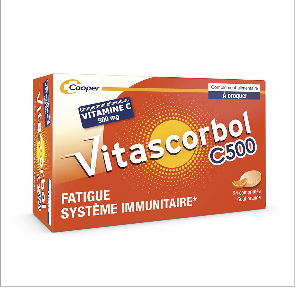 Vitascorbol Vitamina C 500 mg Sabor a naranja 24 comprimidos ...