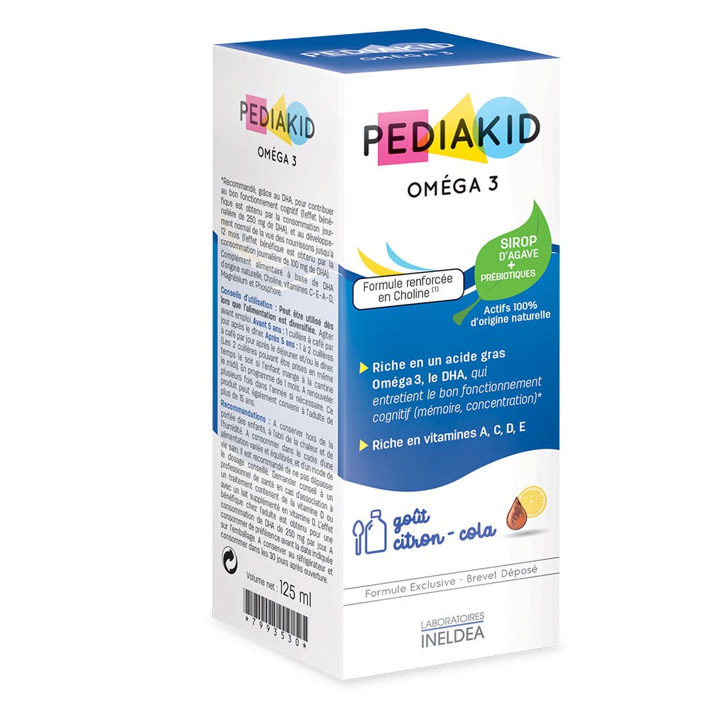 Pediakid Omega 3 Jarabe Sabor Limon Cola 125 ml - Easypara