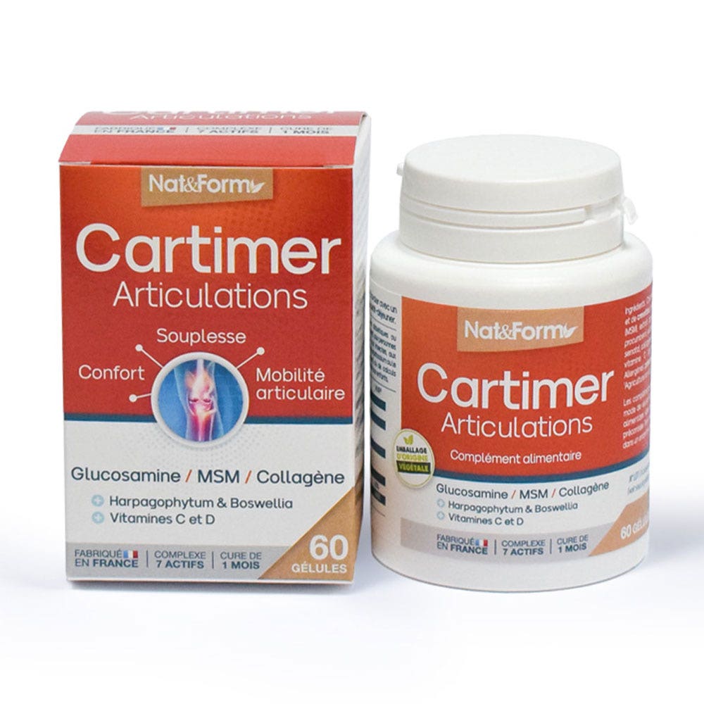 Nat&Form Cartimer Articulations 10g + Vitamina C 60 gélules - Easypara