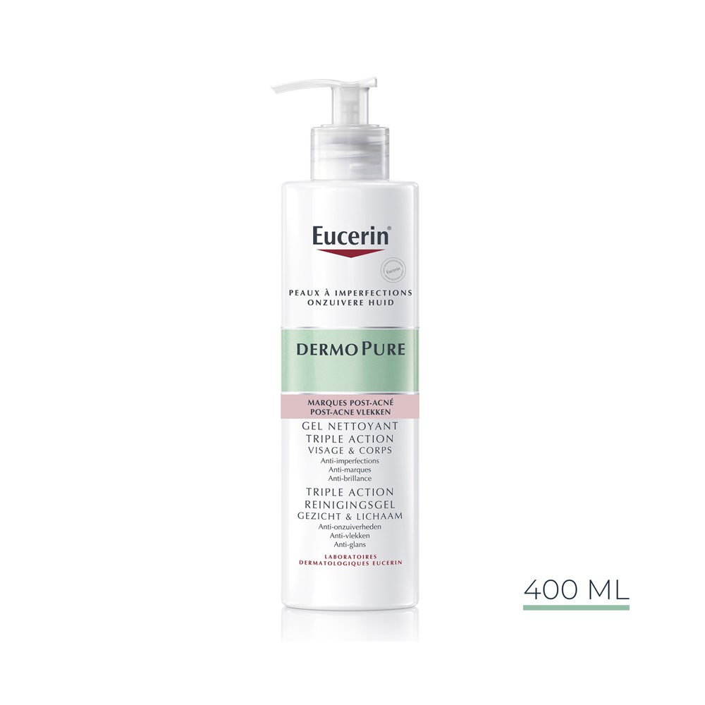 Eucerin Dermopure Gel Limpiador Triple Acción Cara y cuerpo 400 ml ...