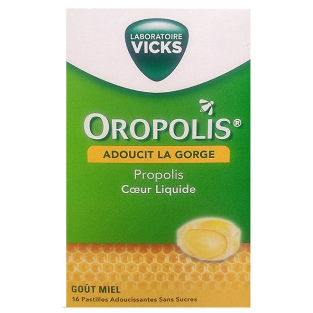 Vicks Propolis Oropolis Corazón Líquido Sabor a miel 16 comprimidos ...