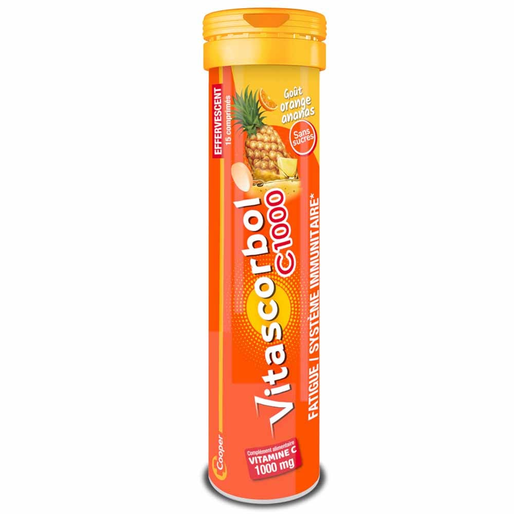 Vitascorbol Vitamina C1000 Sabor naranja piña 15 comprimidos ...