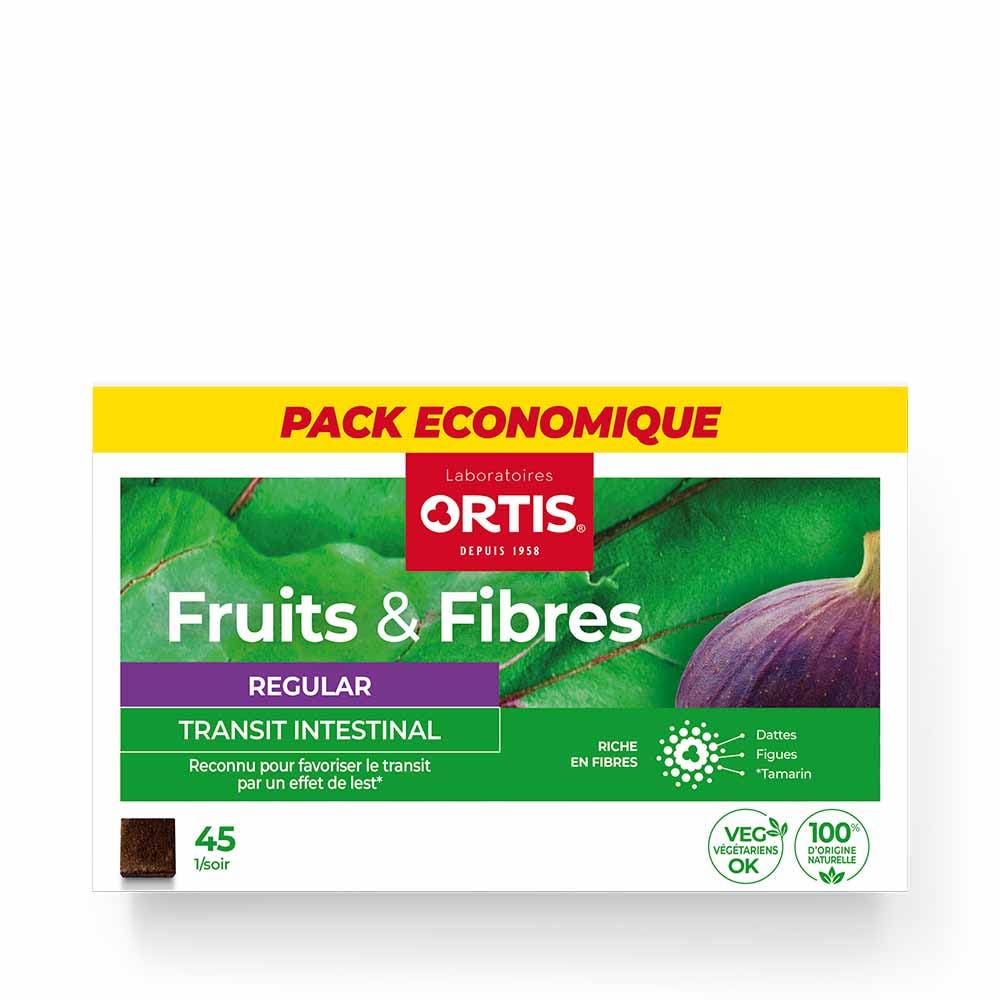 Ortis Frutas y fibras Tránsito intestinal regular 45 Cubos - Easypara