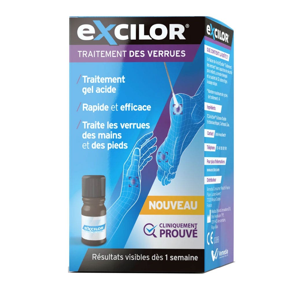 Excilor Gel ácido para el tratamiento de verrugas en manos y pies 4 ml ...