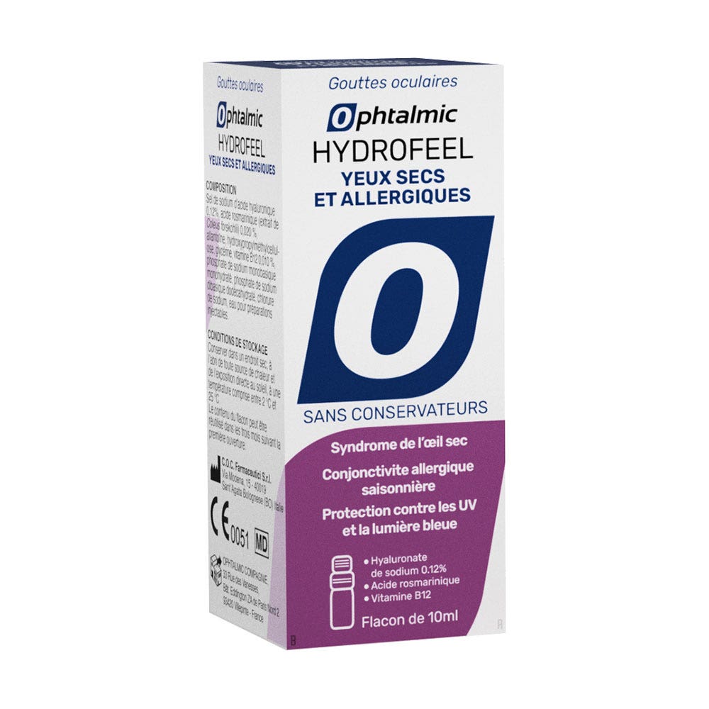 Ophtalmic Hydrofeel Colirio para Ojos Secos y Alérgicos 10 ml - Easypara