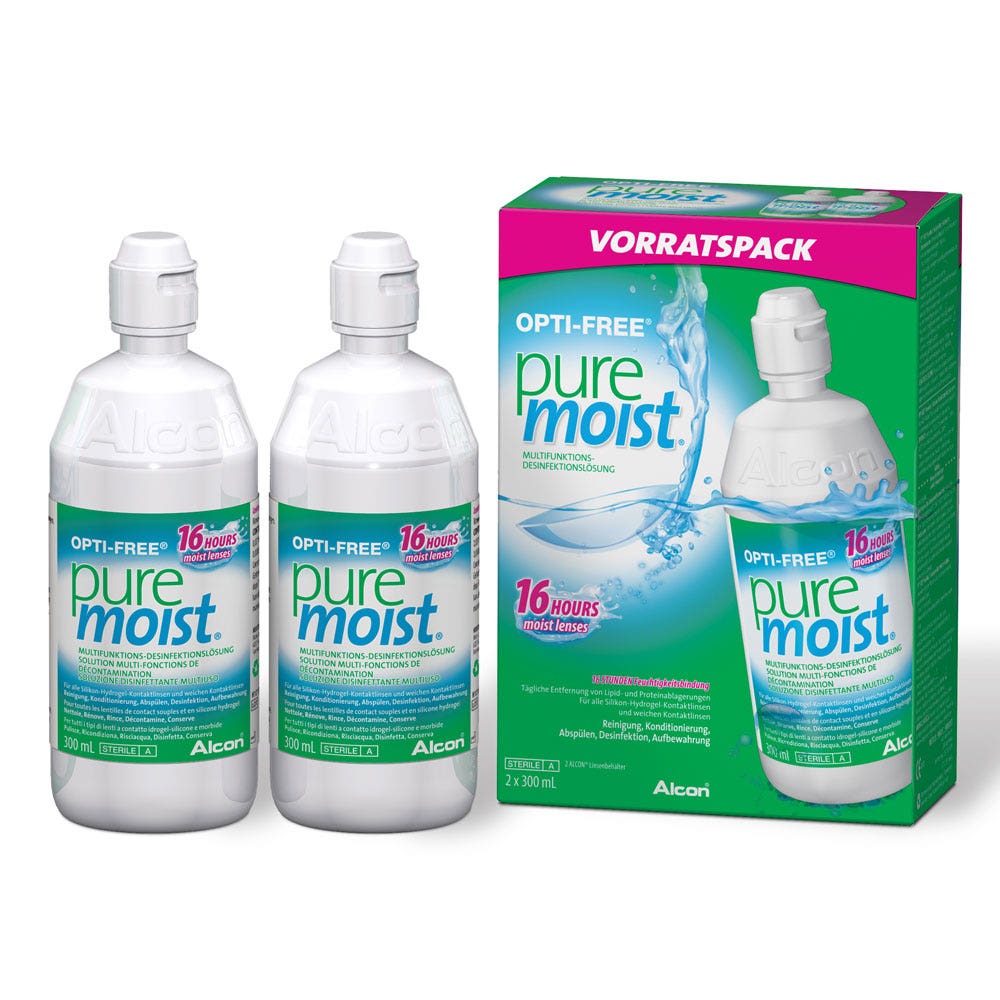 Solución descontaminante multifunción Pure Moist 2x300 ml- Alcon - Easypara