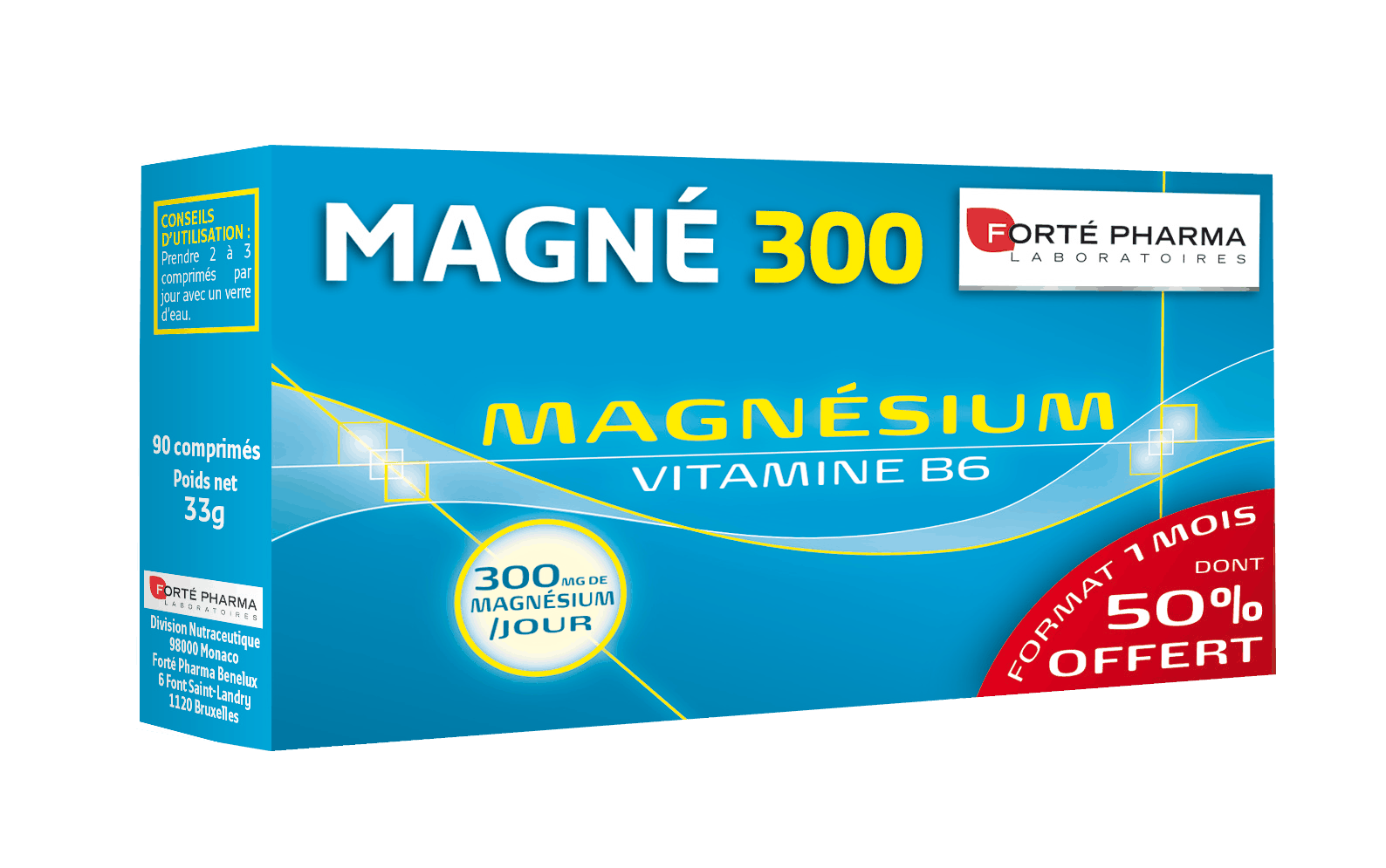 Forté Pharma Magne 300 - 90 Comprimidos - Easypara