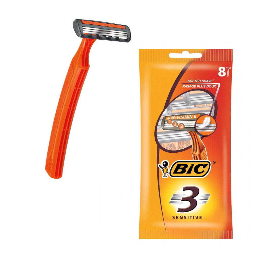 Bic 3 Sensitive Rasoirs Jetables 3 Lames X8 - Easypara
