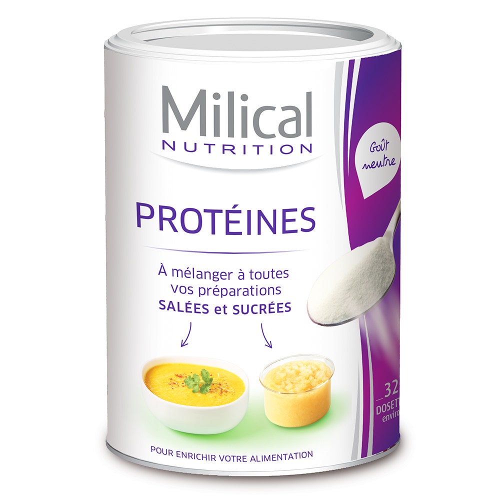 Milical Pur Proteinas Adelgazante Sabor Neutro Eq. 32 Dosis 400g - Easypara