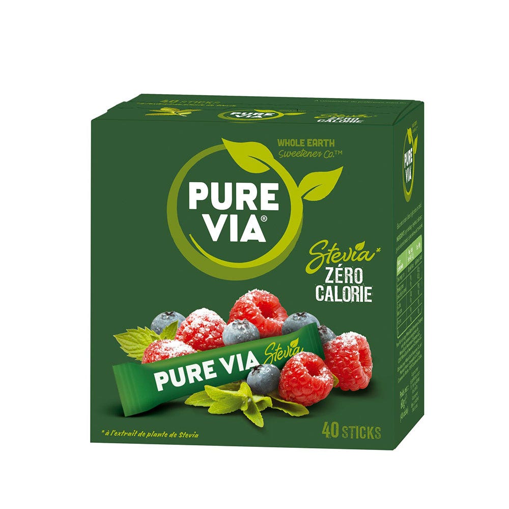 Pure Via Barritas Stevia Cero Calorías X40 - Easypara