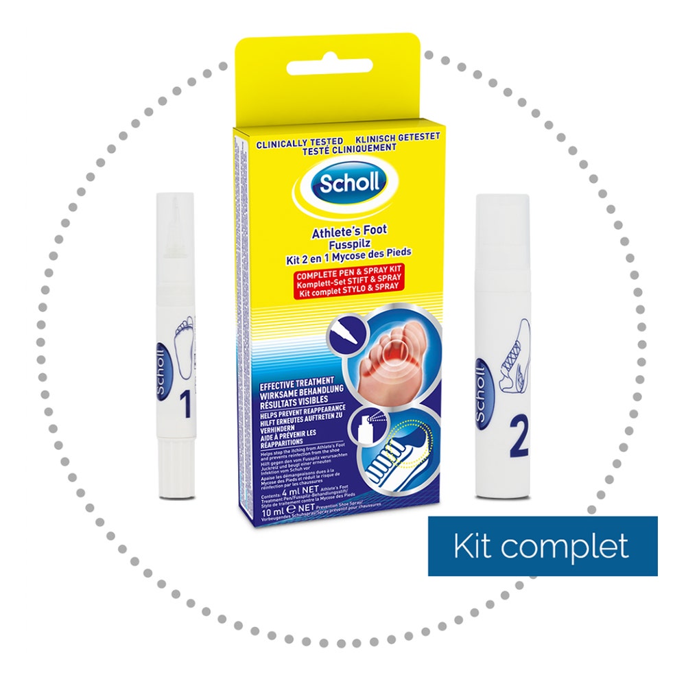 Scholl Kit Completo Lapiz Aplicador + Spray Hongos Pies - Easypara