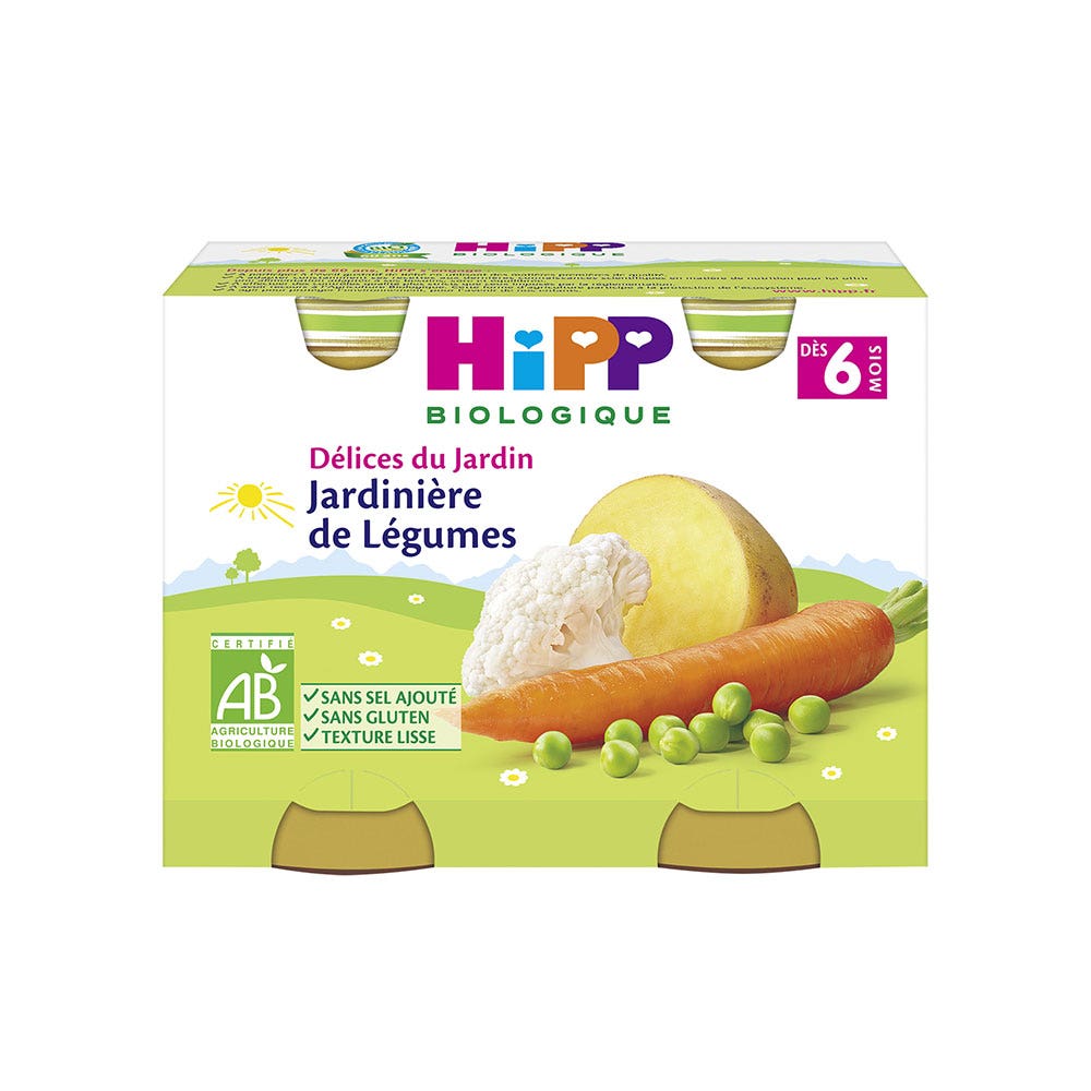 Hipp Petits Pots Bio Delices Du Jardin Des 6 Mois Organic 2x190g - Easypara