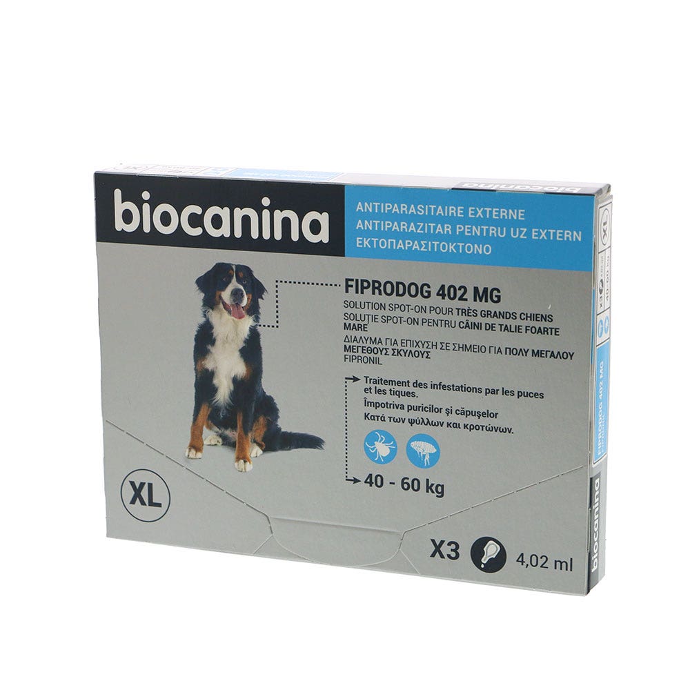 FIPRODOG PERRO MUY GRANDE 402MG Antiparasitaire externe 3 pipetas ...