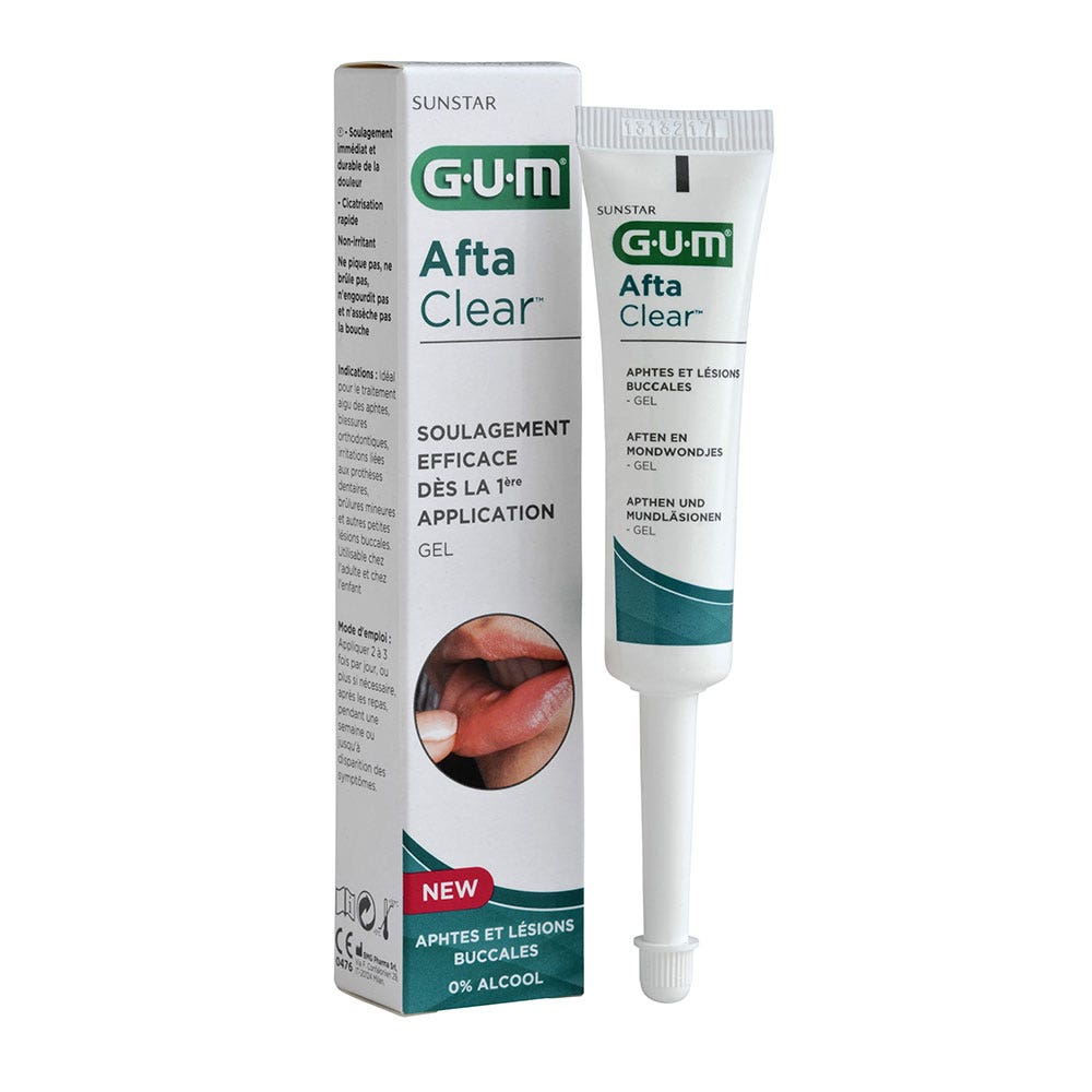 Gum AftaClear Aftaclear Gel Aphtes et lésions buccales 10 ml - Easypara