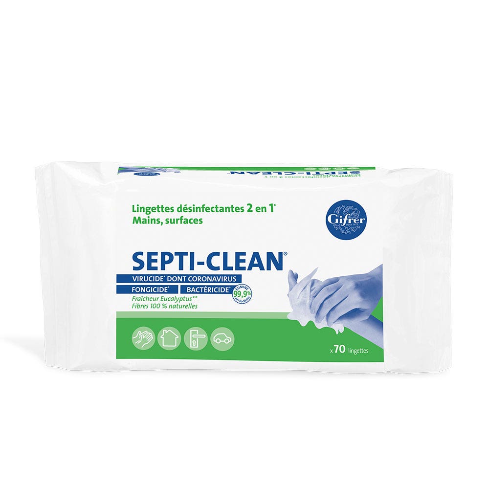 Gifrer Septi-Clean Toallitas desinfectantes Tamaño de la familia x70 ...