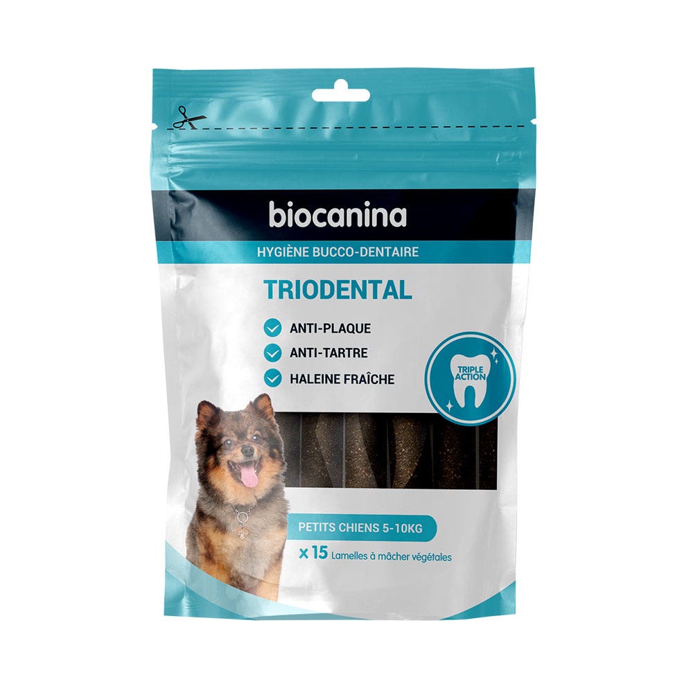 Biocanina Láminas para masticar Triodental perros de 5kg a 10kg x15 ...