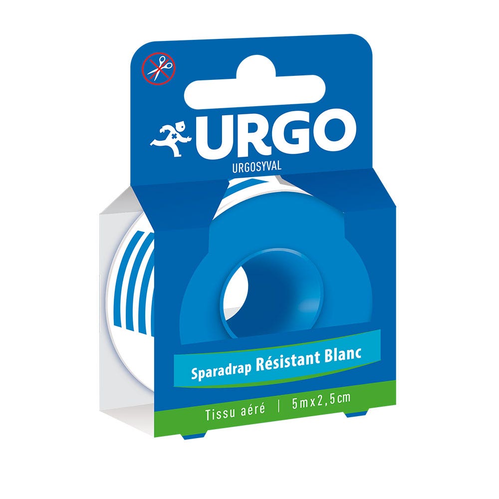 Urgo 5m X 2.5cm Rollo de yeso Syval Resistant Le Blanc Tela Aere 5m X 2 ...