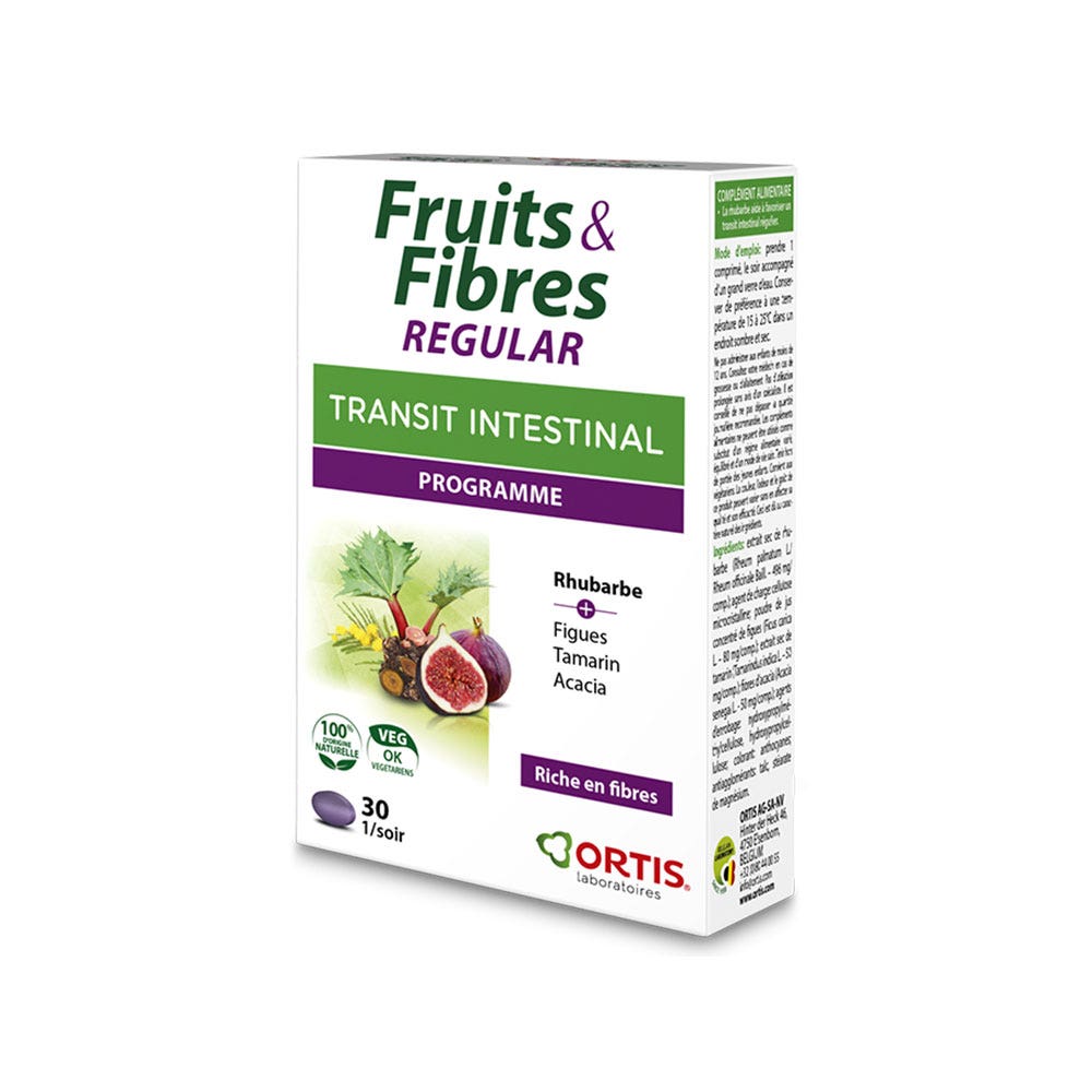 Ortis Frutas y fibras Tránsito intestinal regular 30 comprimidos - Easypara